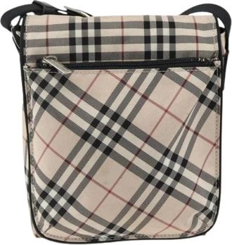 Burberry unisex, Pre-owned, Beige, Taille: ONE Size Pre-owned Nova Check Blue Label Nylon Shoulder Bag