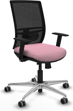 Piqueras y Crespo Schreibtischstuhl mit Rollen in Rosa Yunquera mit 1D-Armen, h&ouml;henverstellbare Lendenwirbelst&uuml;tze, ausgestattet mit Syncro/Traslack und Schneideschaum,