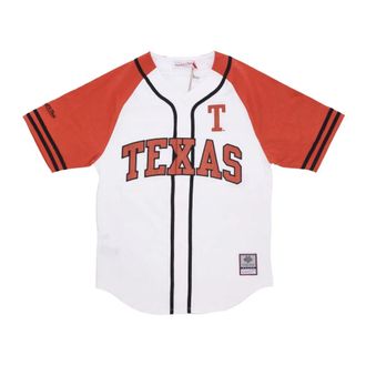 Mitchell & Ness Wei&szlig;e Ncaa Baseball Jersey mit Texas Longhorns Logo - - Sport - Herren - Mehrfarbig - XL