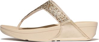 FitFlop LULU Damen Crystal-Mix Metallic Zehensteg-Sandalen, Platino, 40 EU, Platin, 41 EU