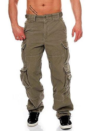 Jetlag Pantalon cargo 007 ciment pour homme coupe ample XL/32