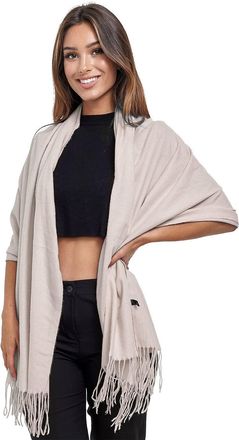 Glamexx24 Schal Damen Winterschal Gef&uuml;hl Langer Schal mit Fransen Baumwolle Warm Herbst Winter Unifarben Deckenschal und T&uuml;cher 200 x 74 cm