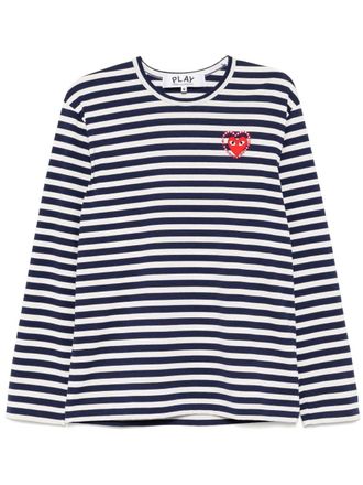 Comme Des Garçons t-shirt à rayures - Blanc