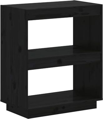 Generic Massivholz Kiefer B&uuml;cherregal, Regal, Standregal, Aktenregal, B&uuml;roregal, Raumtrenner Aufbewahrung f&uuml;r Wohnzimmer(Nat&uuml;rlich 40x35x71cm) (Schwarz 54)
