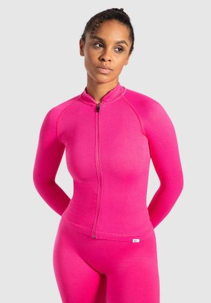 Smilodox Outdoorjacke Revia, Slim Fit Laufjacke mit Stehkragen & Daumenöffnungen, Workout Fitness Oberteil, elastisches Funktionsmaterial, Sportjacke