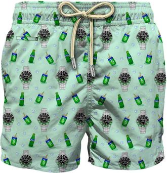 MC2 Saint Barth Homme, Maillots de bain, Vert, Taille: XL Lighting Micro Fantasy Swim Shorts