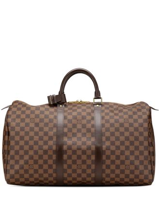 Louis Vuitton sac de voyage Keepall 50 en toile Damier Ebene (2011) - Marron