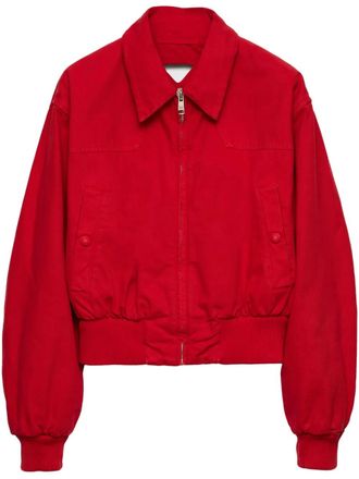 Prada veste à découpe logo - Rouge
