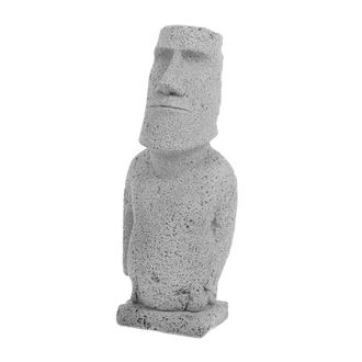 Cabilock Moai Statue Kleine Steinfigur aus Naturstein f&uuml;r Aquarium und Garten Realistisch Gefertigt Vielseitige Deko f&uuml;r Fischbecken und Mini-landschaften Pfle