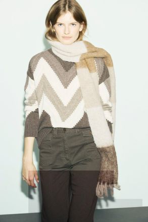 Gerard Darel Pull en laine &agrave; chevrons - RECA - Beige ros&eacute;