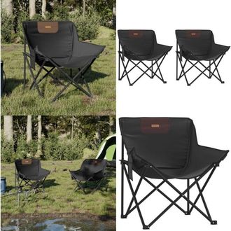 vidaXL Campingst&uuml;hle 2 Stk. mit Tasche Klappbar Schwarz - Campingstuhl - Klappstuhl - Gartenstuhl - Outdoor Stuhl - Picknickstuhl - Home & Living