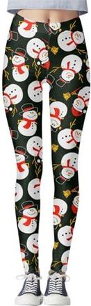 Generic Legging de sport 2026 pour femme - Imprim&eacute; de No&euml;l - Taille haute, jaune, L