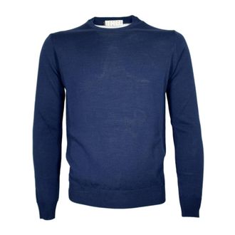 Cashmere Company Merino Rundhalspullover - - Knitwear - Herren - Blau - XL