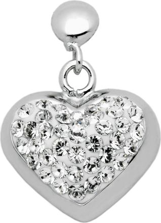 Carlo Monti Damen-Ohrstecker Behang 925/-Sterling Silber rhodiniert, herzförmig mit weißen Kristallsteinen JCM1133-218