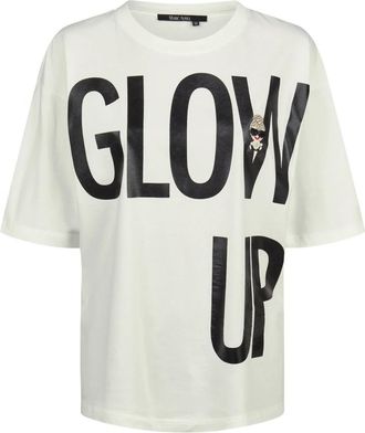 Marc Aurel Femme, Tops, Blanc, Taille: 40 FR T-shirt &agrave; slogan orn&eacute;
