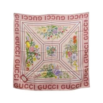 Gucci Pre-owned Vintage Silk Scarf - Femme - Pre-owned - Rose - Taille: ONE Size