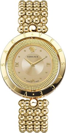 Versace Femme, Accessoires, Jaune, Taille: ONE Size Round Analog Watch