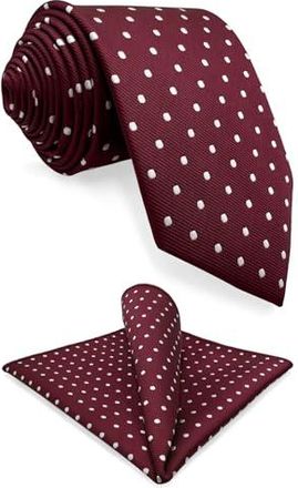 Shlax & Wing Shlax&Wing Rouge Points Maroon Mariage Homme Cravate Fashion Maigre