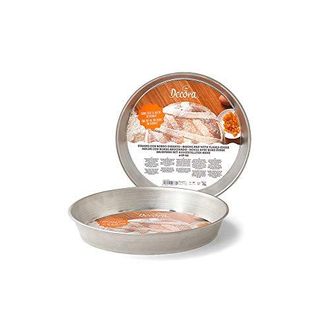 Decora 0060820 Pastiera-Rondell Ø 20 x 4 h cm, Aus Zinnband, gleichmäßige Wärmeverteilung, ideal für langsames Kochen, Made in Italy, Silber