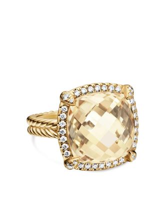 David Yurman bague Châtelaine en or 18ct sertie de citrine et de diamants (14 mm)