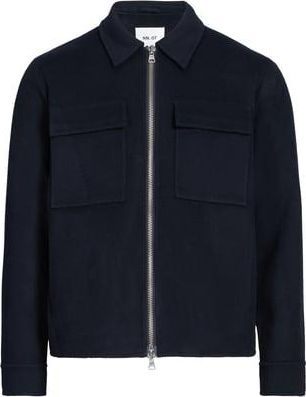 Nn.07 Klassische Wollkragenjacke gemischt - Blau