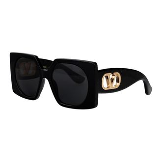 Valentino Rechteckige Sonnenbrille - - Accessories - unisex - Schwarzk - 55 MM