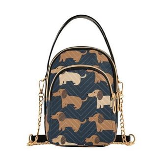 Mnsruu Petit sac &agrave; bandouli&egrave;re en cuir bleu fonc&eacute; pour femme