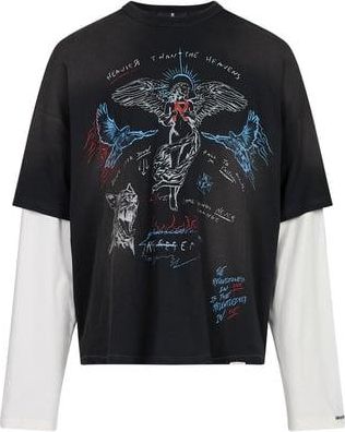 Represent T-shirt superpos&eacute; Heavier Than The Heavens en coton m&eacute;lang&eacute;