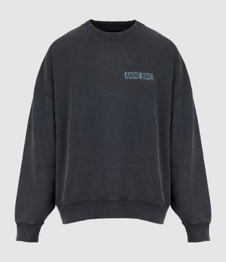 Anine Bing Sweatshirt Palm Miles Washed Black