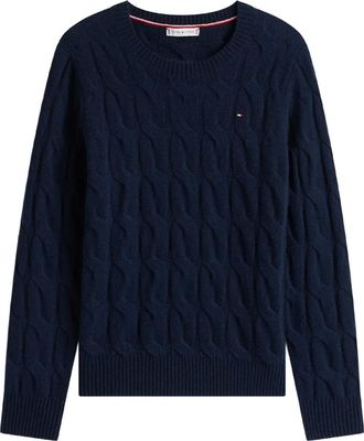 Tommy Hilfiger Pullover mit Zopfmuster - Blau