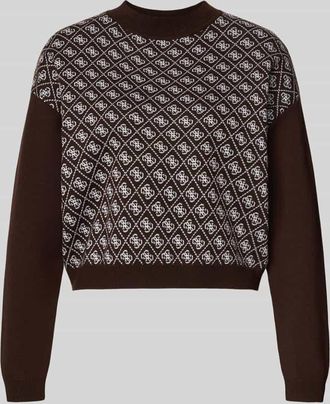 Guess Cropped Strickpullover mit Rundhalsausschnitt
