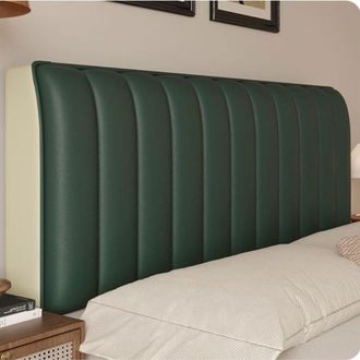Generic Kopfteilbezug, Kopfteilschutz aus Leder, leicht zu reinigen und zu pflegen, sicher für die Schlafzimmerdekoration- Green|| 220cm