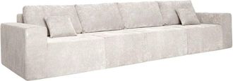 Oviala 4-Sitzer-Modulsofa in Stoff mit ecrufarbenen Kissen