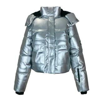 Jack Wills Steppjacke f&uuml;r Damen, kurz geschnitten (Silber)