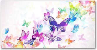 Tulup Leinwandbild - Wandkunst - Drucke auf Leinwand - Leinwanddruck -120x60 cm - Tiere - Mehrfarbig - Bunte Schmetterlinge