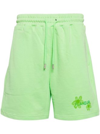 Flaneur Floral Watercolor Shorts - Gr&uuml;n