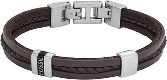 Fossil Herrenarmband aus Edelstahl oder Leder mit Faltverschluss