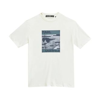 Karl Lagerfeld Karl Pixel Face T-shirt - - Tops - Herren - Wei&szlig; - XL