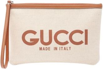 Gucci Pre-owned Vintage Canvas Clutch - Femme - Pre-owned - Beige - Taille: ONE Size