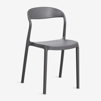 Sklum 4er-Set stapelbare Gartenst&uuml;hle aus Polypropylen Brenza Grau Graphit