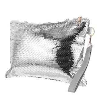 Hemobllo Pochette de Soir&eacute;e &agrave; Paillettes Argent&eacute;es Paquet &agrave; Main Vintage pour Femme Pochette Habill&eacute;e Compacte pour Mariage et &Eacute;v&eacute;nements Formels Accessoire de