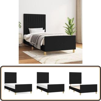 vidaXL Bettgestell ohne Matratze Schwarz 100x200 cm Stoff - Bettsofa - Boxspringbetten - Doppelbett - Lattenrost - Schlafzimmermöbel