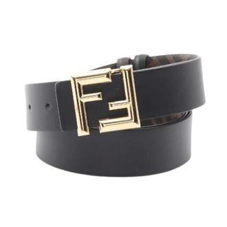 Fendi Ceinture FF Zucca en cuir et PVC doccasion - Homme - Pre-owned - Noir - Taille: ONE Size