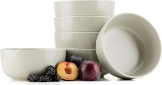 Konsimo Konsimo. Elegant Schalen Set 6er - VICTO M&uuml;slischalen - Suppenschalen Sch&uuml;ssel aus Keramik - Modern Servierschale und Salatsch&uuml;ssel - 14,5 cm - Beige