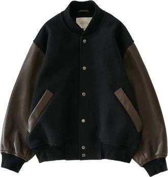 STUDIO NICHOLSON Femme, Vestes, Noir, Taille: 36 FR Alph Leather Bomber Jacket