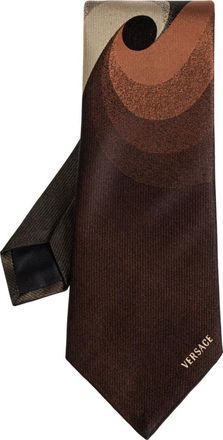Versace Homme, Accessoires, Brun, Taille: ONE Size Cravate en soie jacquard imprim&eacute;e