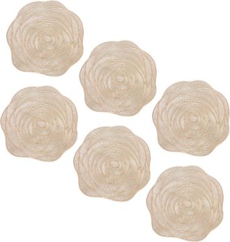 TOPBATHY 6 St&uuml;ck PVC Platzsets Rosenform Hohles Design 38cm Rutschfestes Tischset f&uuml;r K&uuml;che Restaurant Party