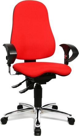 Topstar Topstar SI59UG21, Sitness 10 ergonomischer B&uuml;rostuhl, Schreibtischstuhl, inkl. h&ouml;henverstellbaren Armlehnen, Bezugsstoff rot