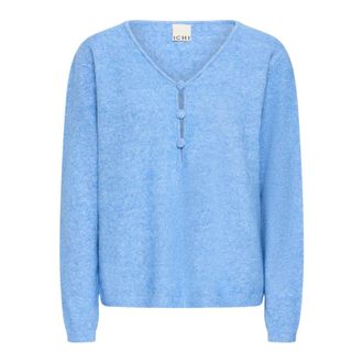 Ichi V-Ausschnitt Strickware - - Knitwear - Damen - Blau - S