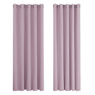 Deconovo Verdunkelungsvorhang Gardine Wohnzimmer Thermogardine &Ouml;sen, 229x168 cm(H&ouml;hexBreite), Hellpink, 2er Set